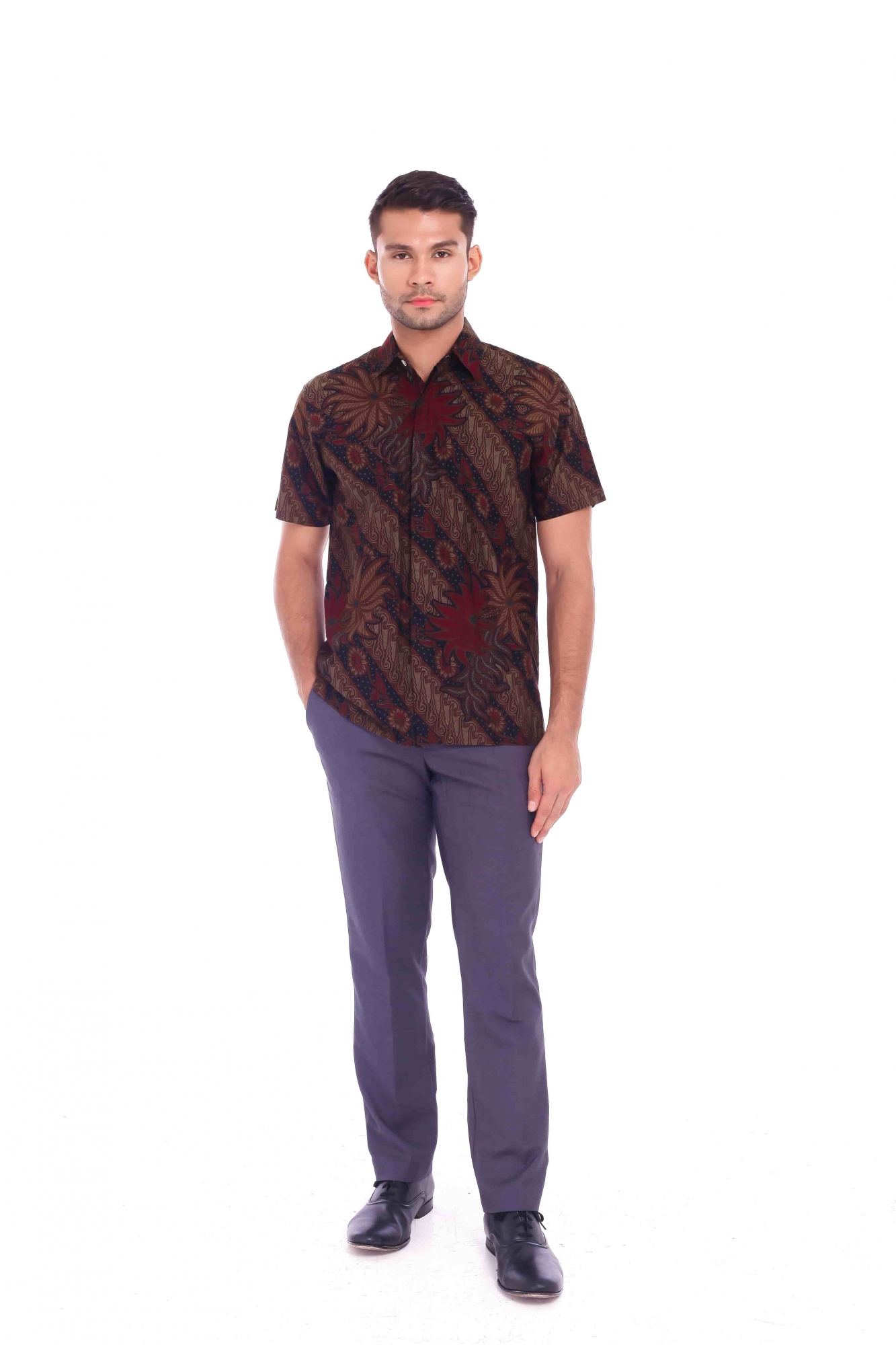 TUSCA - TUSCA MEN | Eusoff Classic Batik Kemeja in Dark Brown
