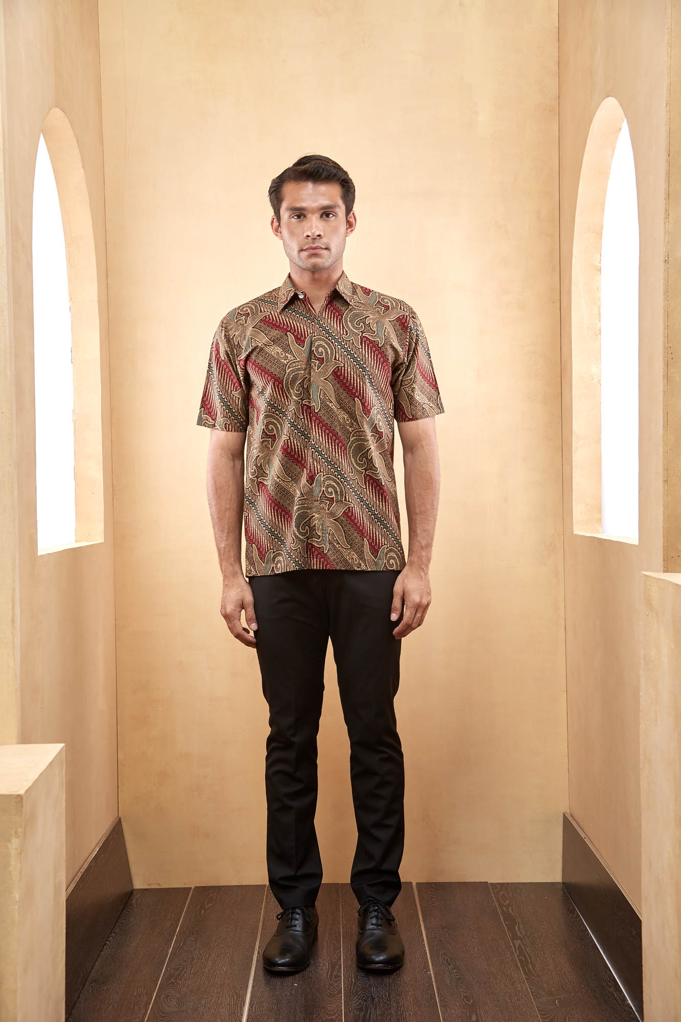 TUSCA - TUSCA MEN | Eusoff Classic Batik Kemeja in Maroon